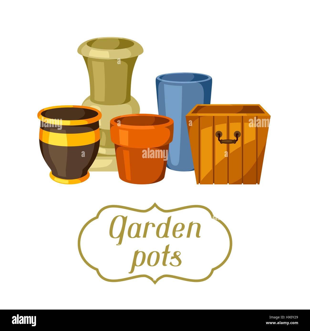 Garden with empty container Stock Vector Images - Alamy