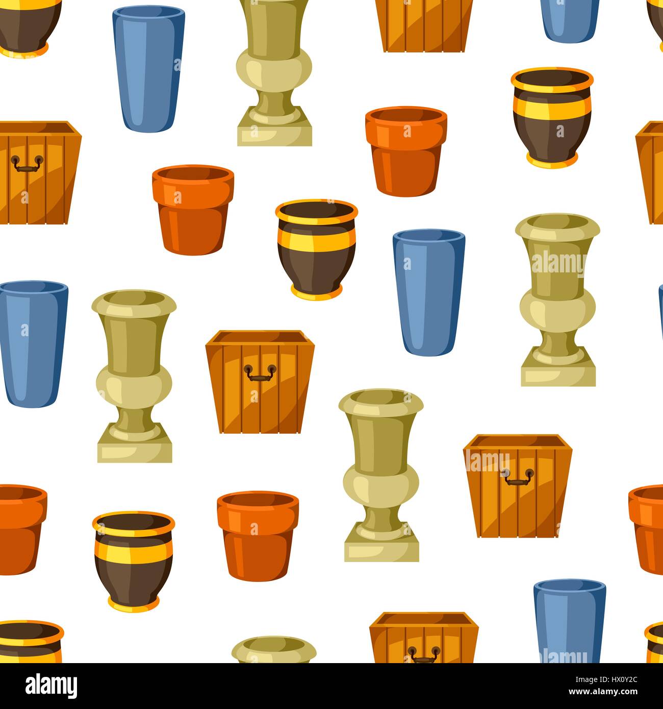 Terracotta plant pots in Stock Vector Images - Alamy