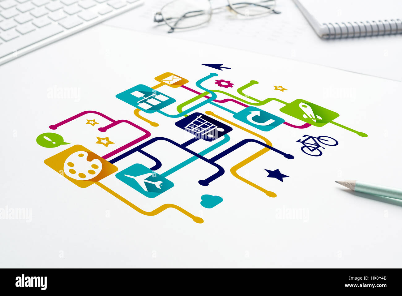 Network media background Stock Photo - Alamy