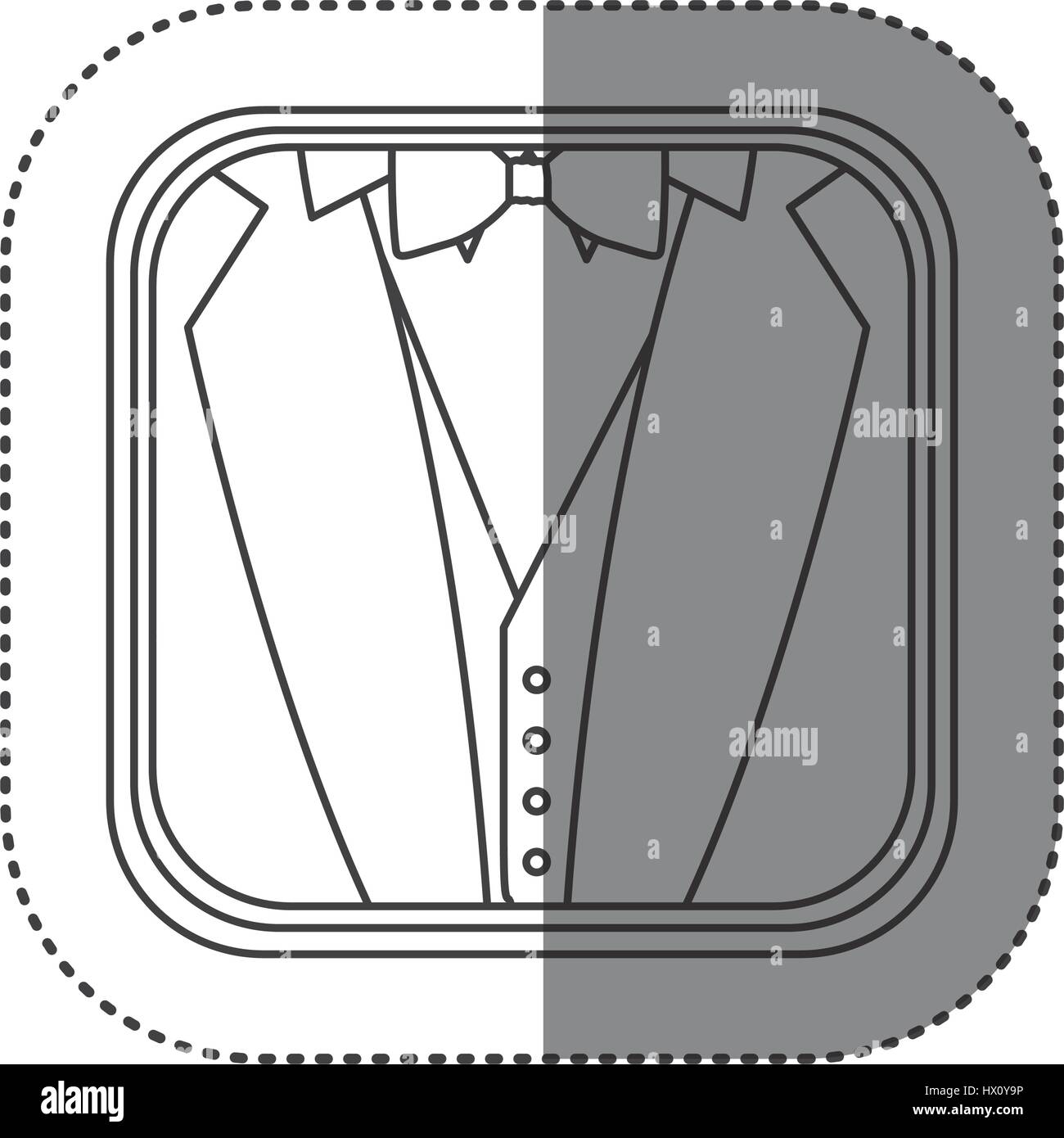 sticker of monochrome rounded square with background of formal suit ...