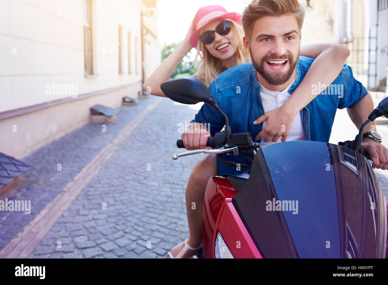 Crazy driver and his girlfriend Stock Photo - Alamy