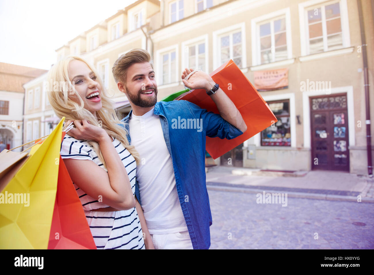 Looking for another shops to enter Stock Photo - Alamy