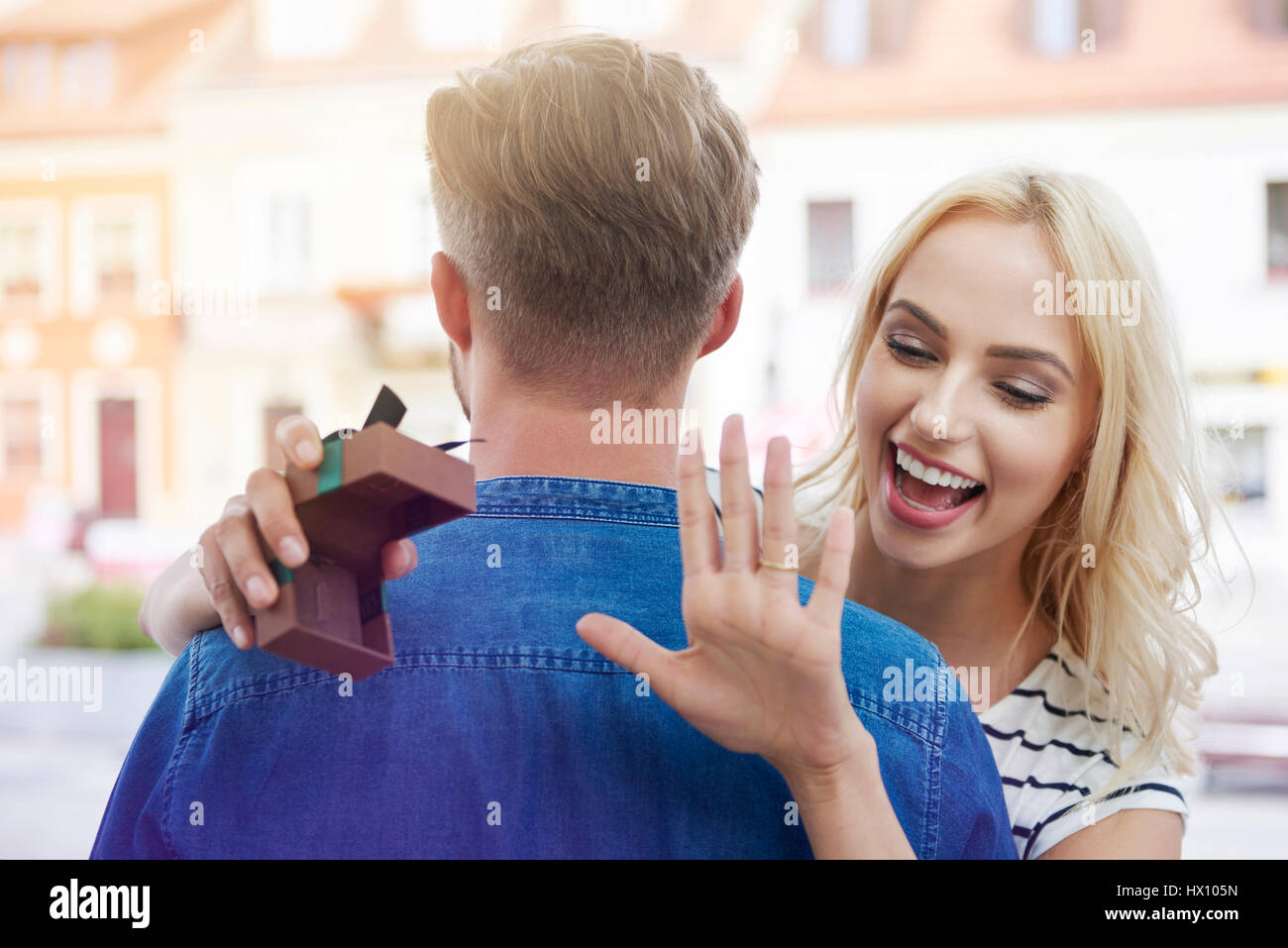 Woman engagement ring screaming hi-res stock photography and images - Alamy