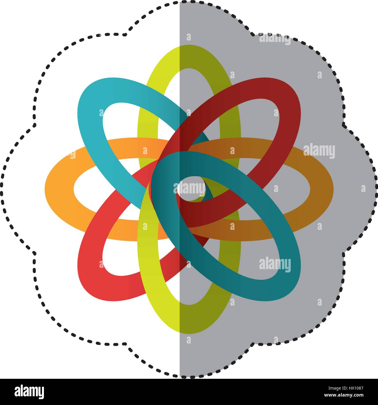 sticker shading colorful rings in atom shape Stock Vector Image & Art ...