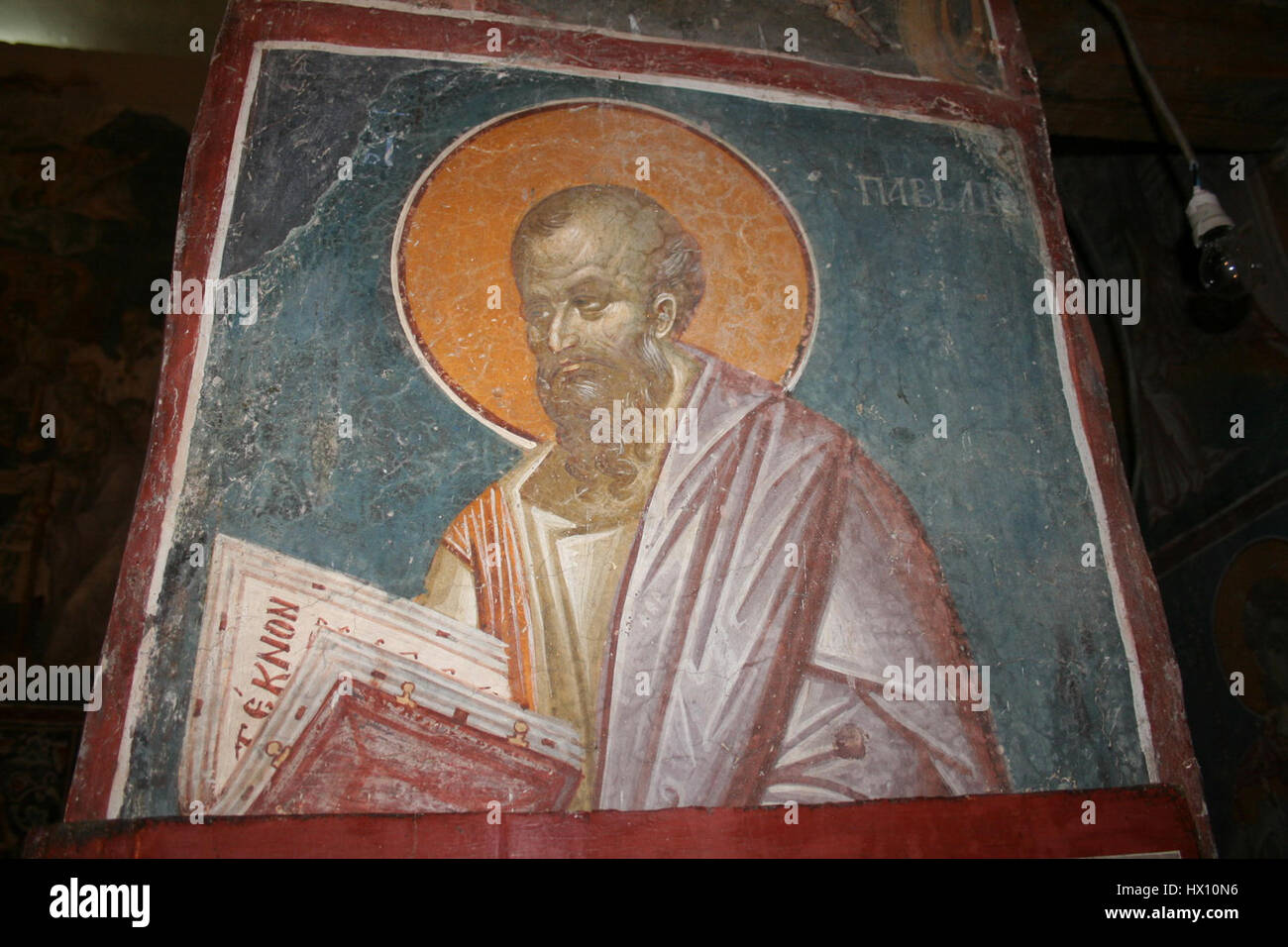 These frescoes from the St. Nikita Church in Banjani display religious ...