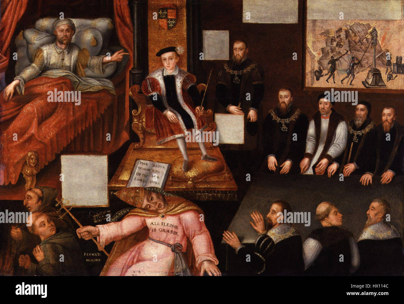 The portrait 'King Edward VI and the Pope' from the National Portrait ...