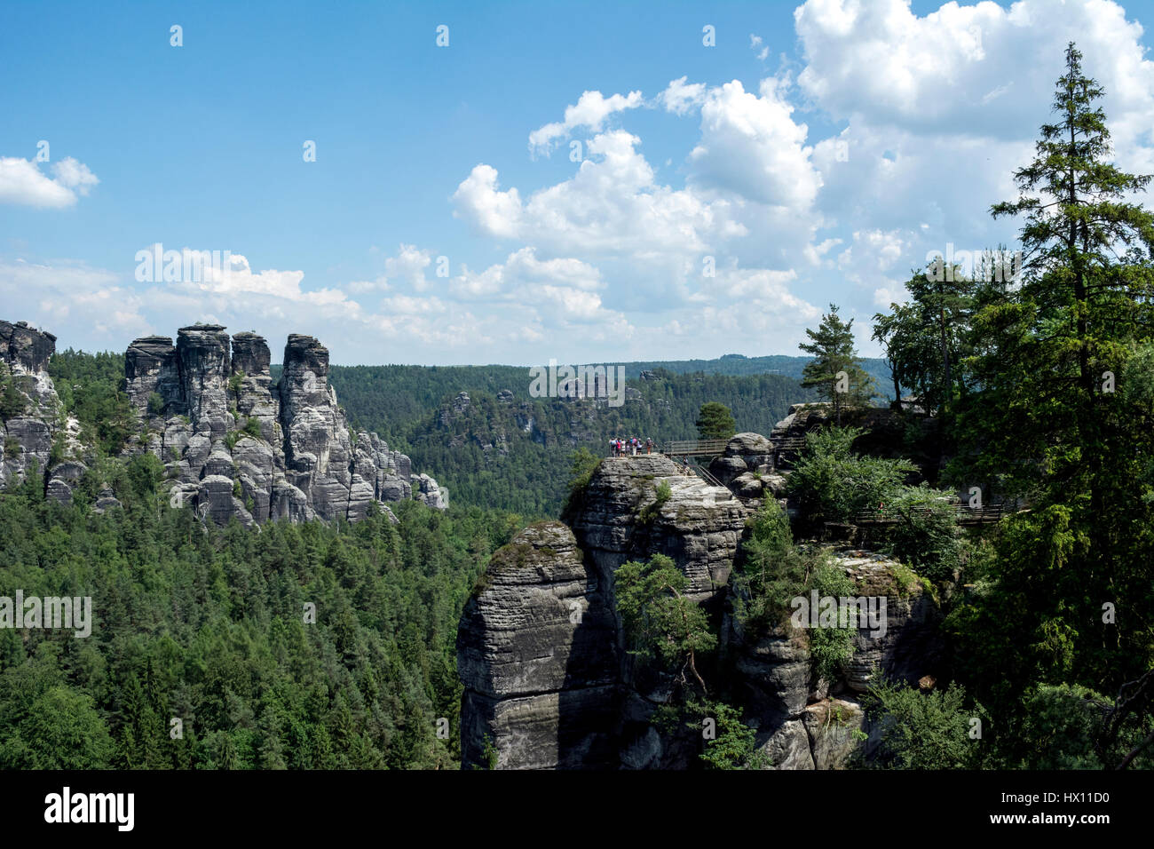 Germany, Saxony, Elbe Sandstone Mountains, Rock formations Stock Photo ...