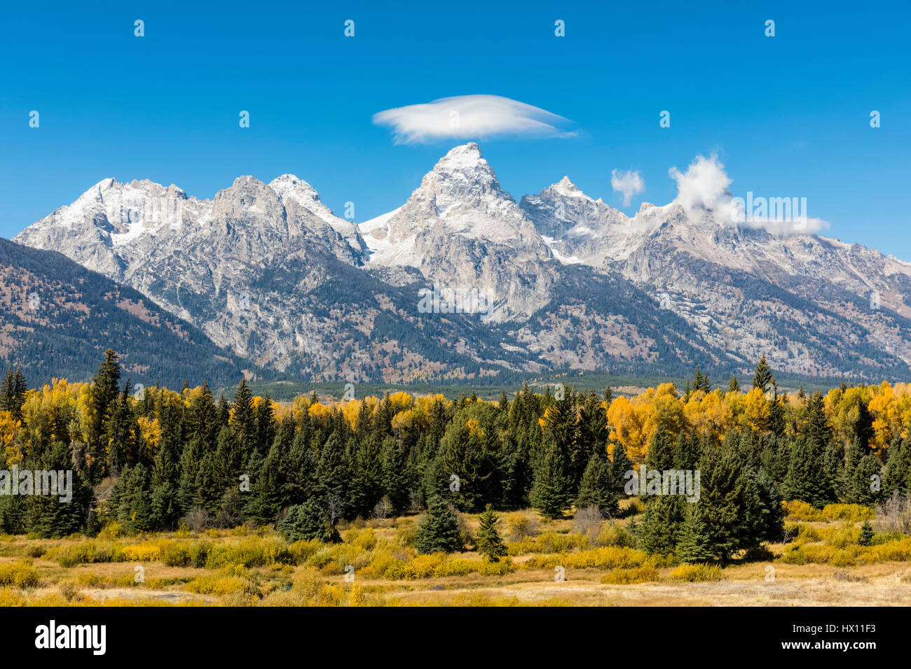 USA, Wyoming, Rocky Mountains, Grand Teton National Park, Cathedral ...