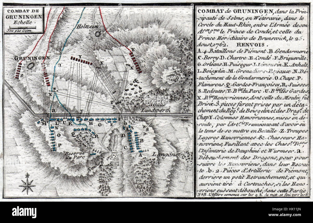 'Combat de Gruningen 1762' depicts the Battle of Gruningen, a ...