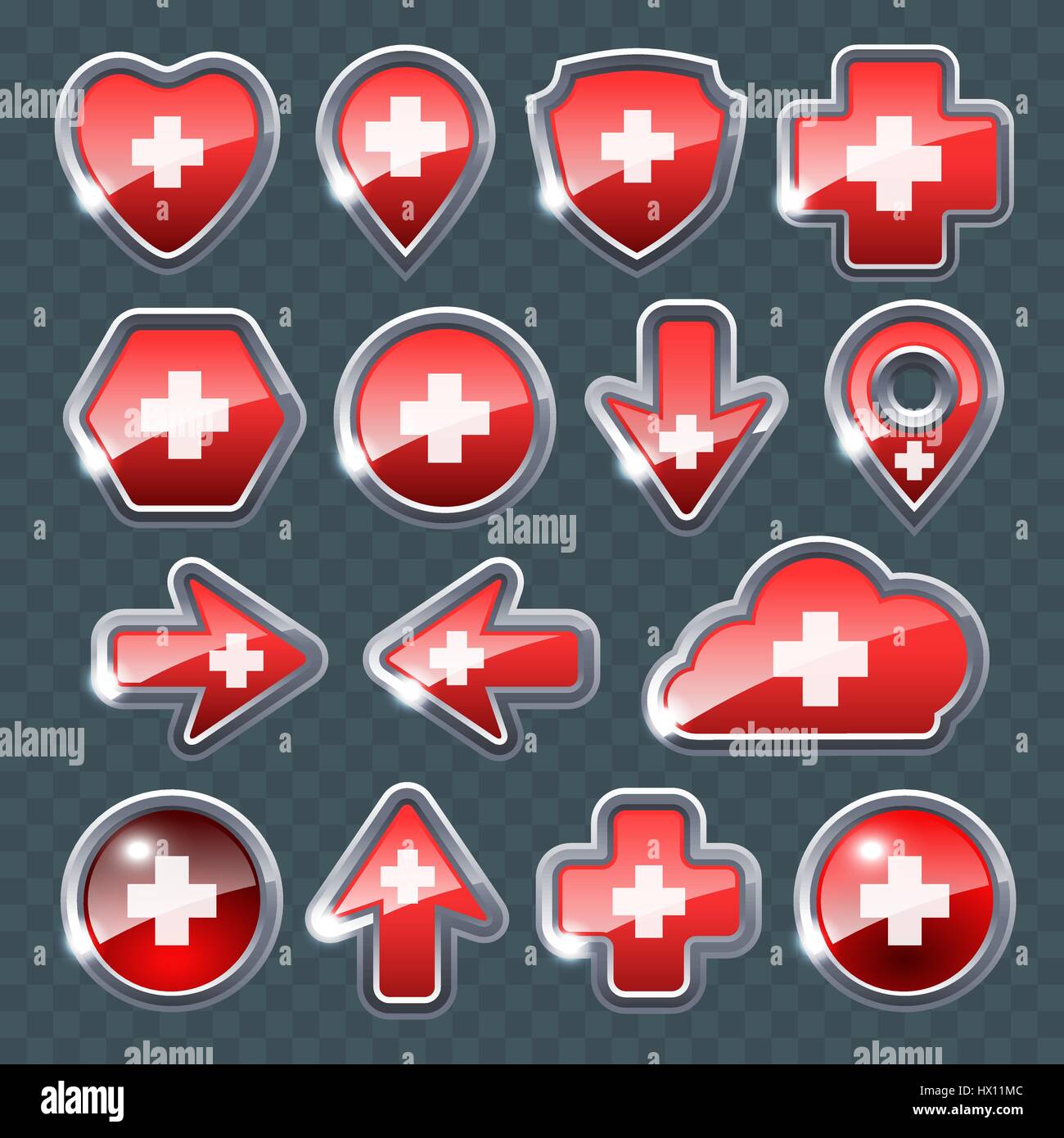 Set of the different icons. Vector illustration Stock Vector Image ...