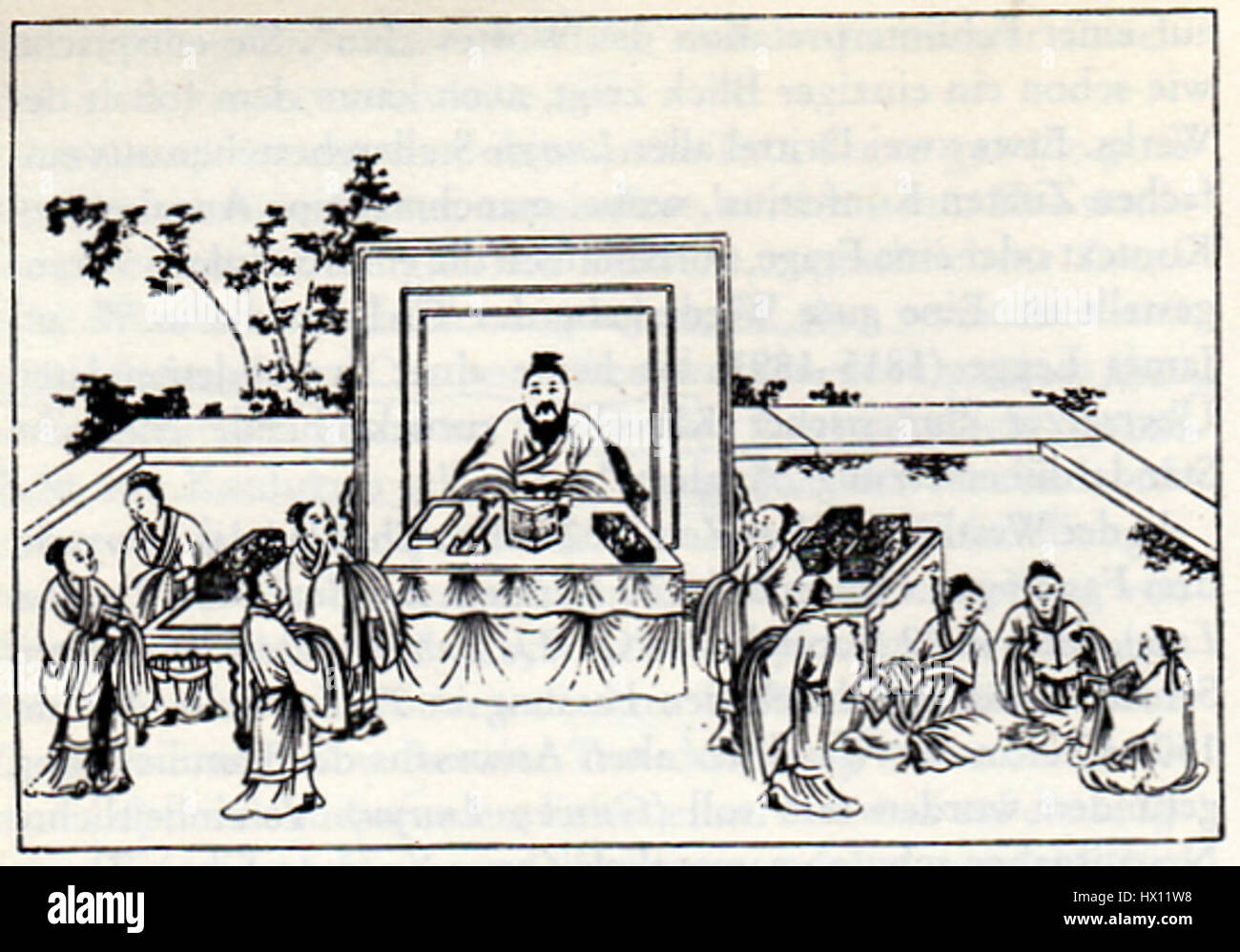 The artwork 'Confucius and his Students' depicts the revered Chinese ...