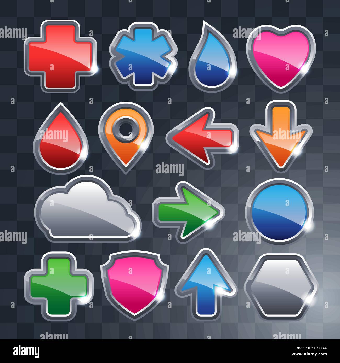 Set of the different icons. Vector illustration Stock Vector Image ...