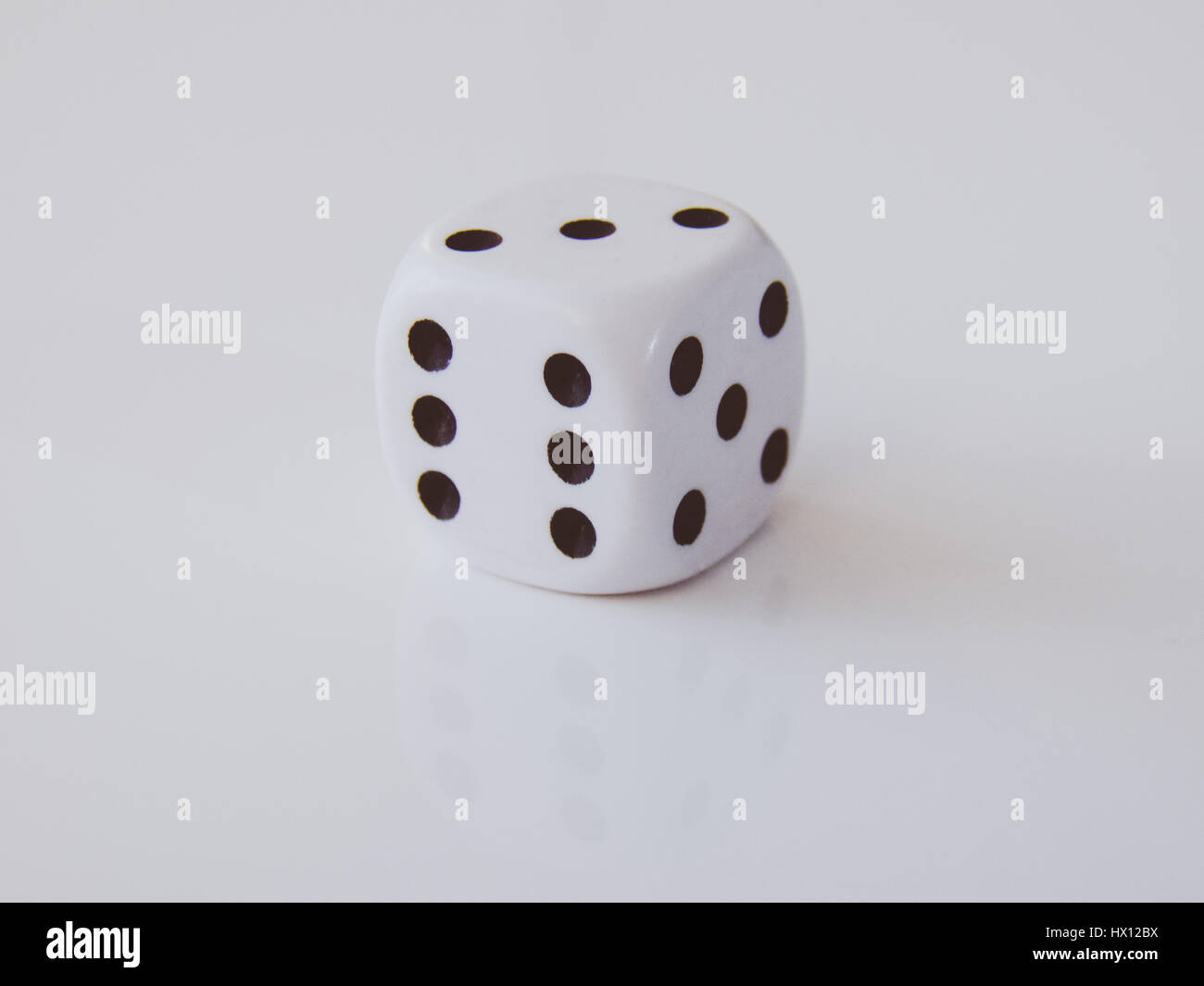 White cubic dice lying on a white background Stock Photo - Alamy
