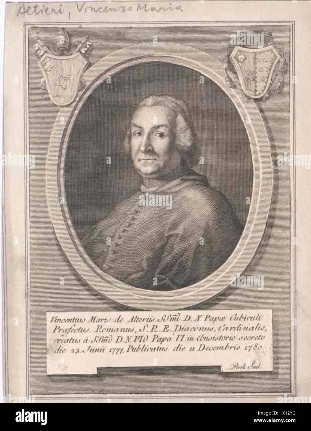 This engraving of Vincenzo Maria Altieri depicts the 18th-century ...