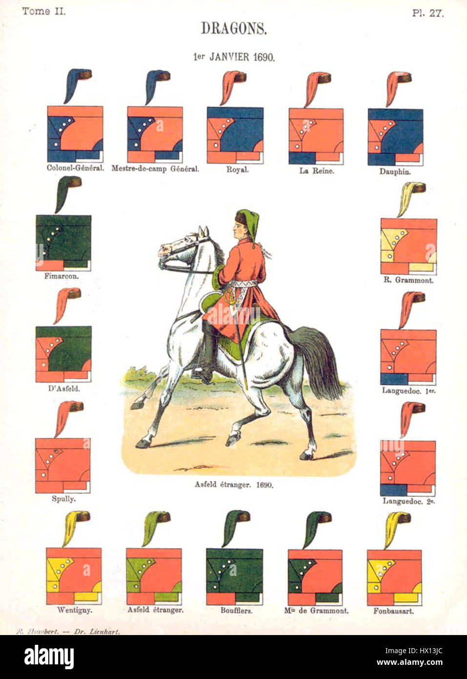 This artwork from 1690 features a fantastical depiction of dragons ...