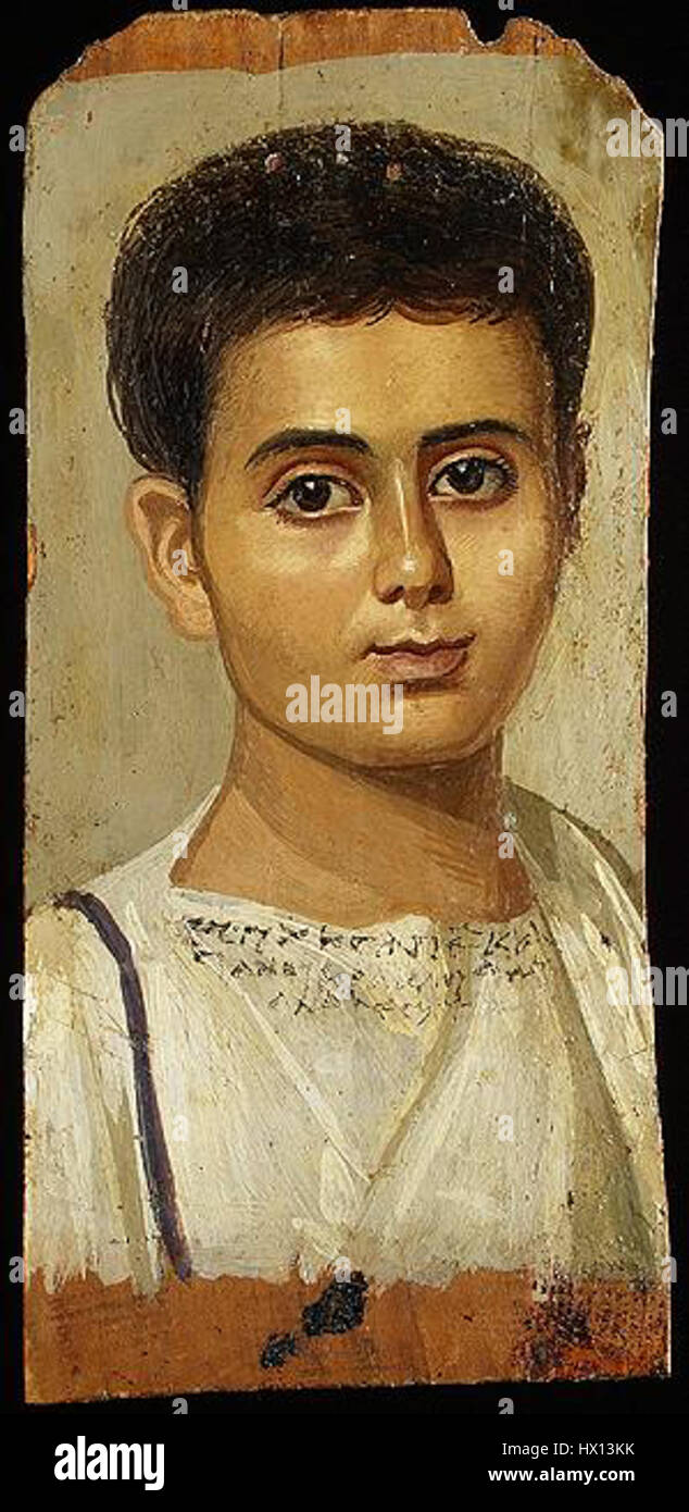 The Fayum portrait is an ancient Egyptian funerary painting technique ...