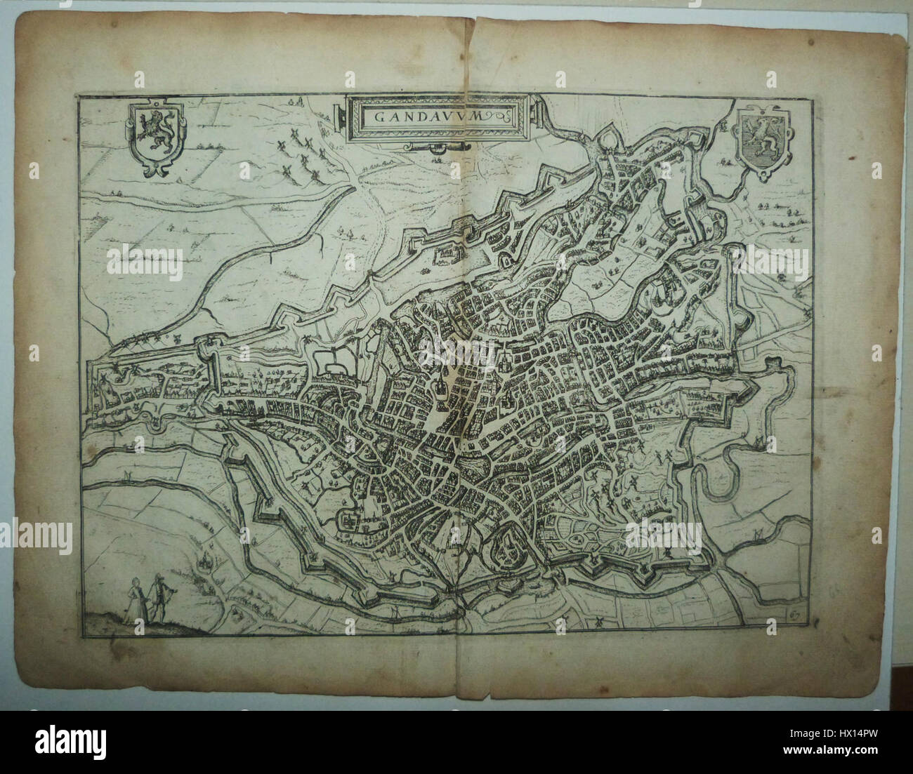This historical map of Ghent, Belgium, from 1625 by Guicciardini ...