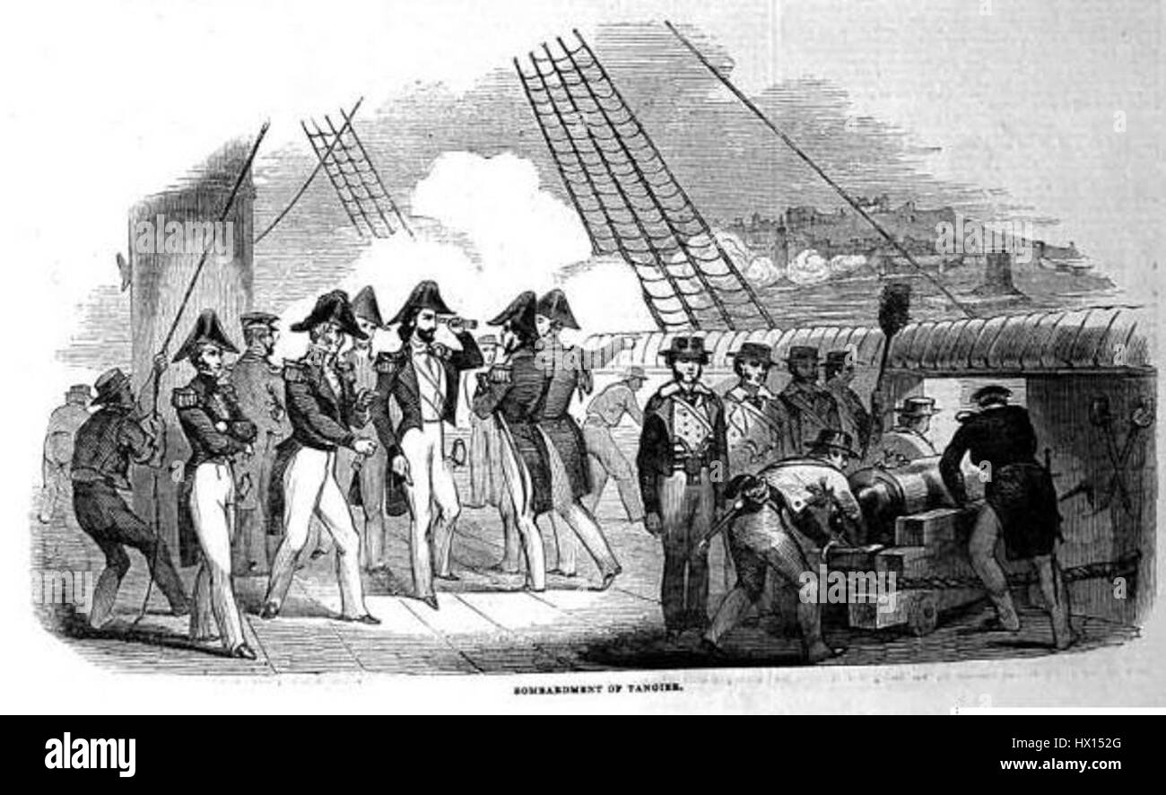 The French bombardment of Tangiers, as depicted in the Illustrated ...
