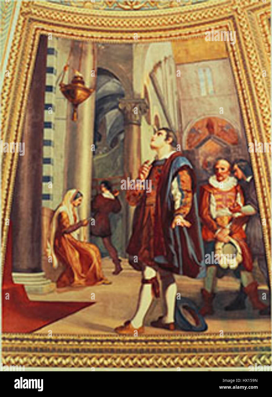 'Galileo observes the lamp in the Cathedral of Pisa' is an fresco by ...