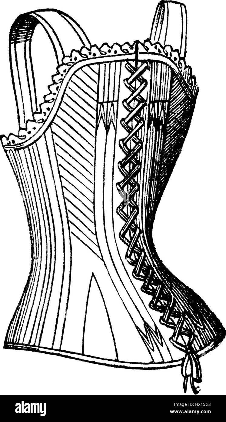 This historical image features corsets designed for young girls aged 10 ...