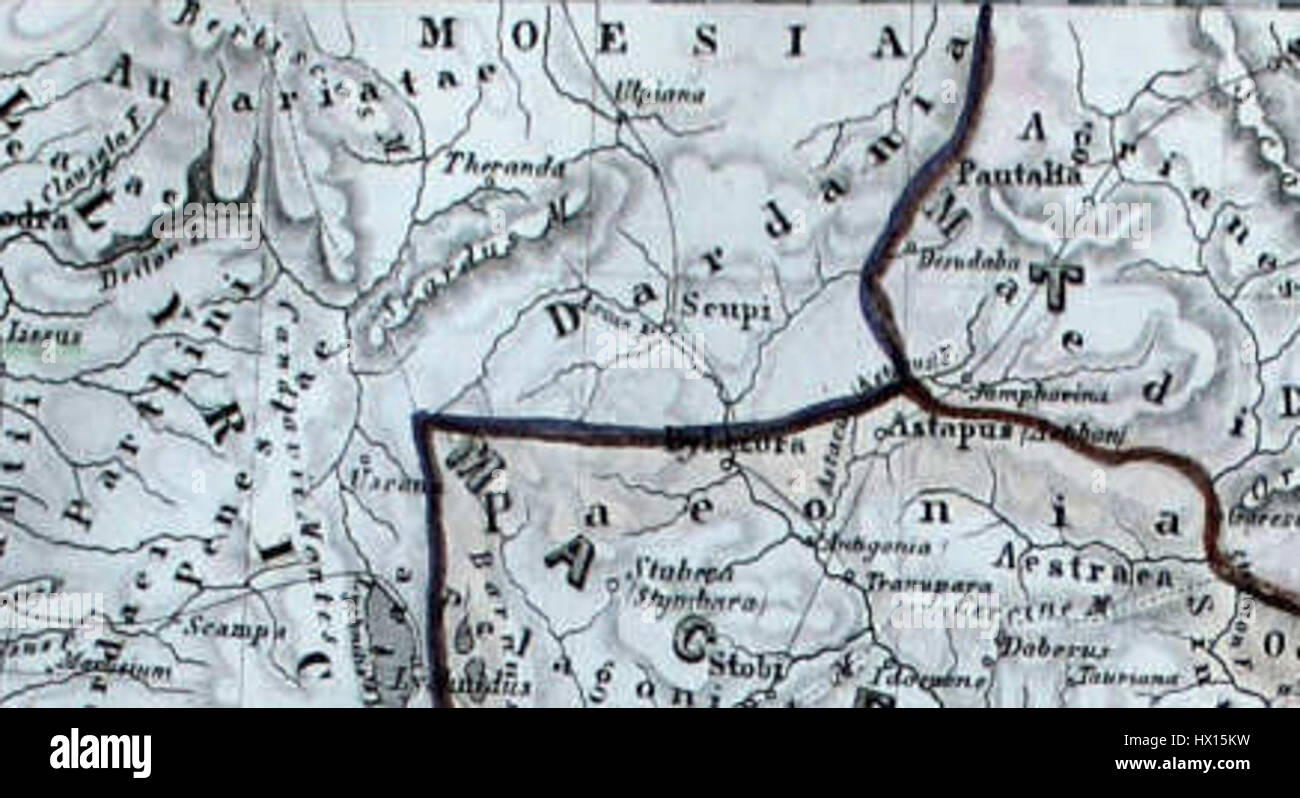 The 1861 map titled 'Dardania from Graecia' illustrates the ancient ...