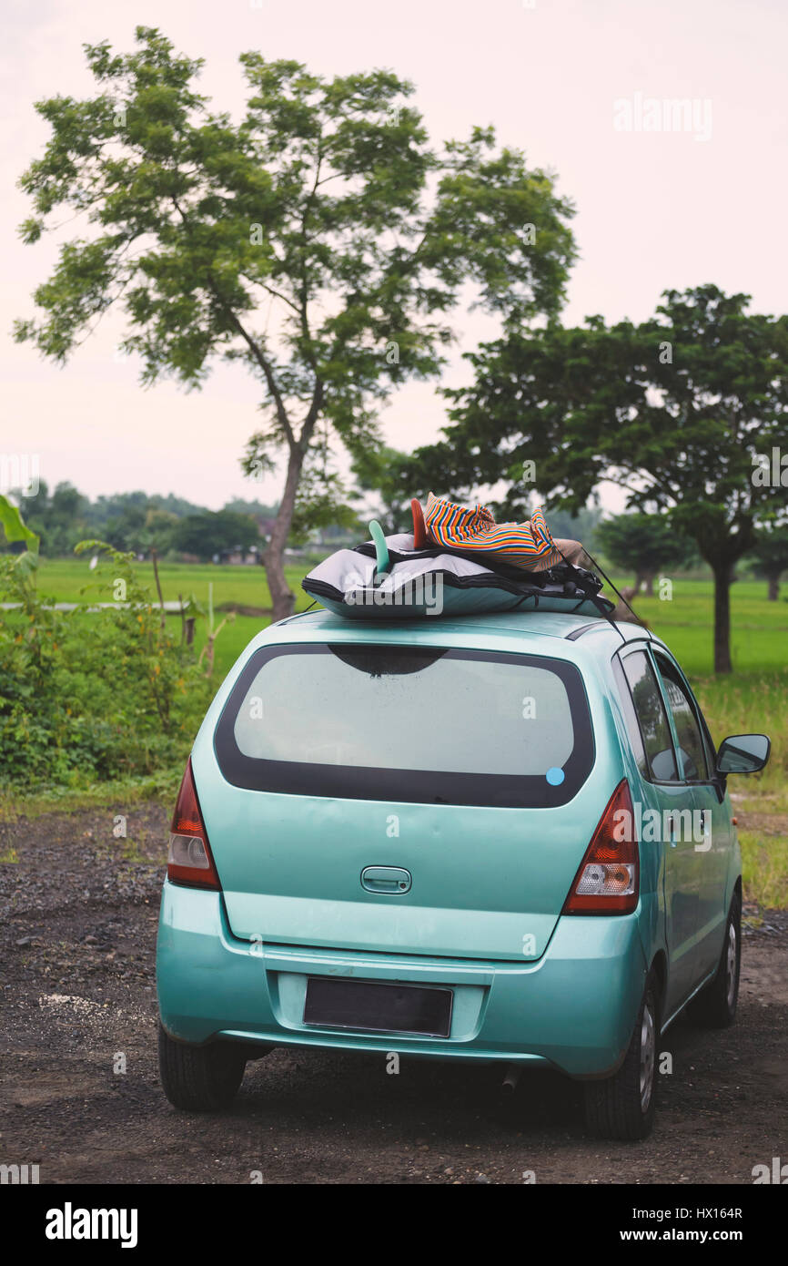 Indonesia, Java, car with surfboards on the roof Stock Photo - Alamy