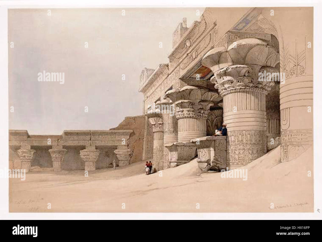 The facade of the pronaos of the Temple of Edfu, located in Egypt, is a ...