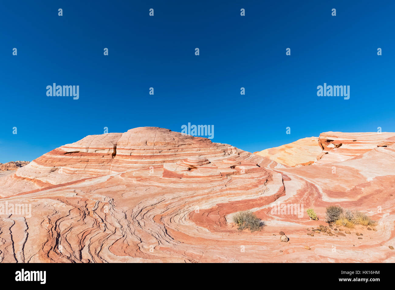 USA, Nevada, Valley of Fire State Park, colored sandstone and limestone ...
