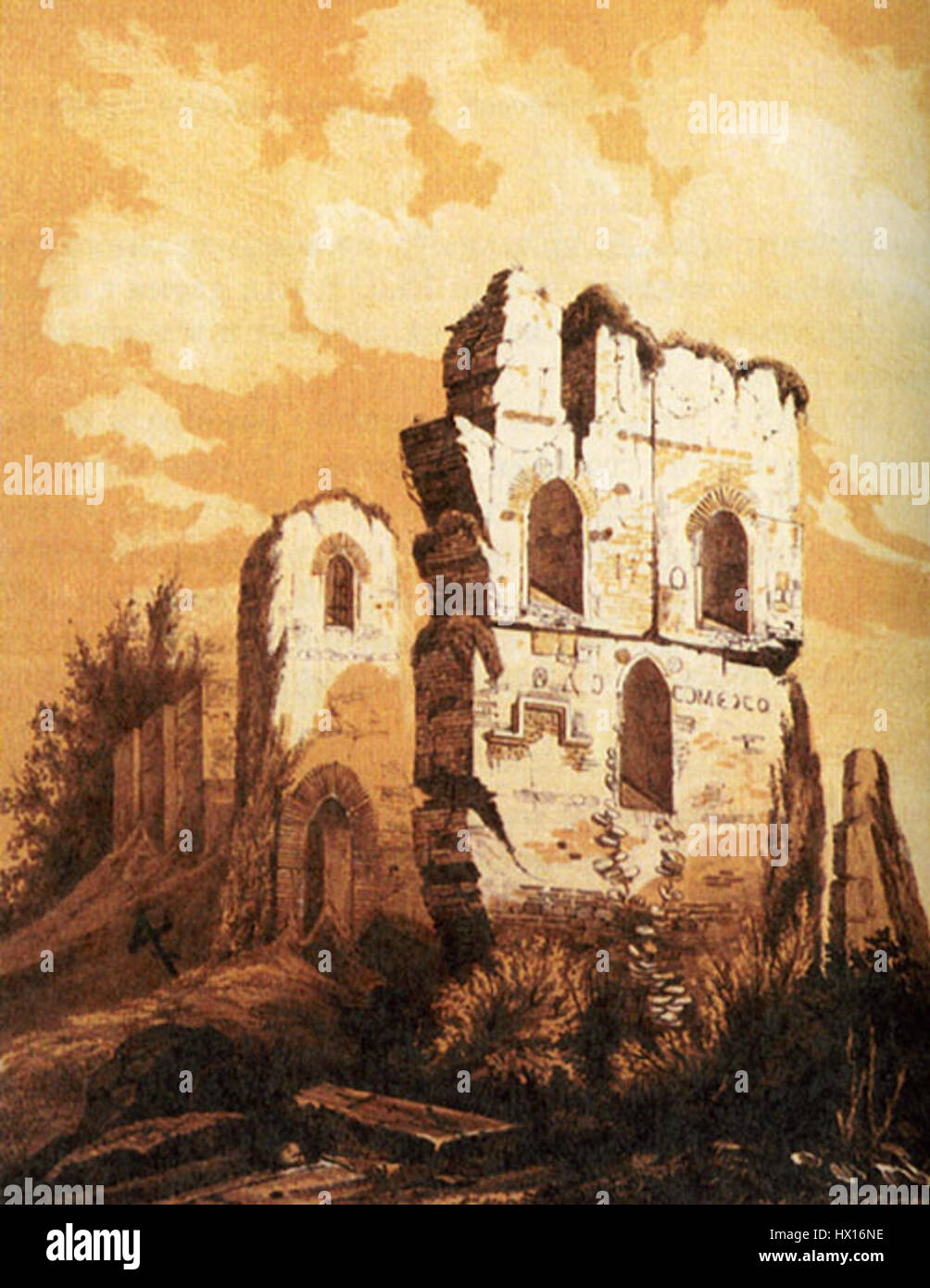 Church of Tithes, Kiev, ruins in 1826 Stock Photo - Alamy