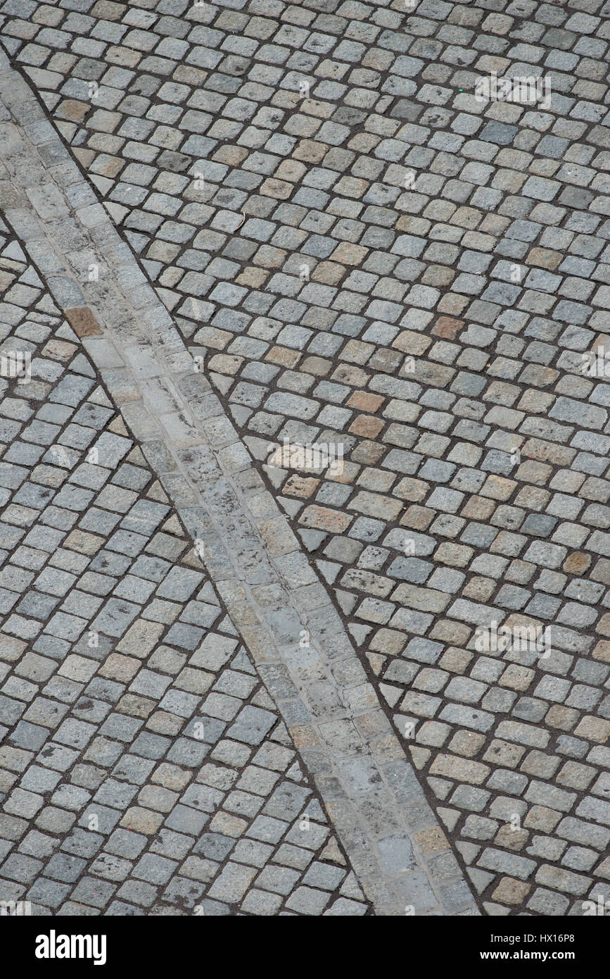 The geometrical stone pavement in the old town of Sopron Stock Photo ...