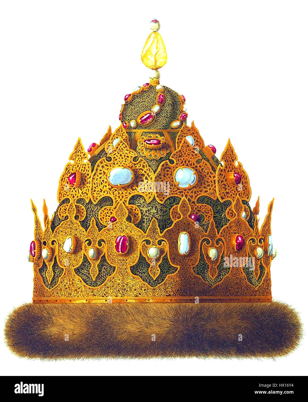 This illustration from 'Drevnosti RG' (Volume 2) shows the Kazan Cap, a ...