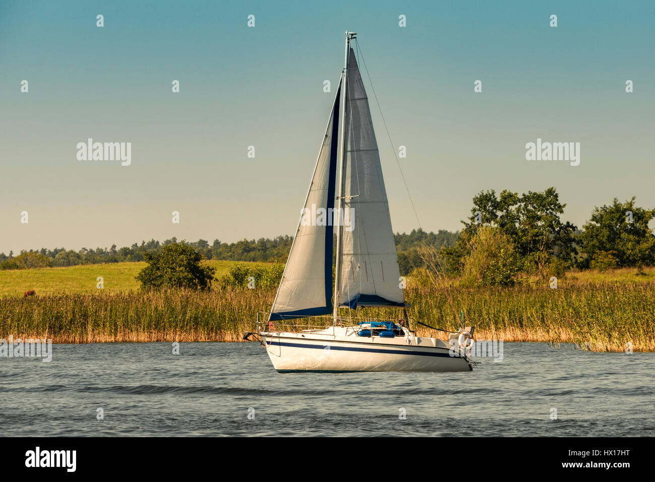 Poland, Masuria, Sailing boat on Lake Niegocin Stock Photo - Alamy