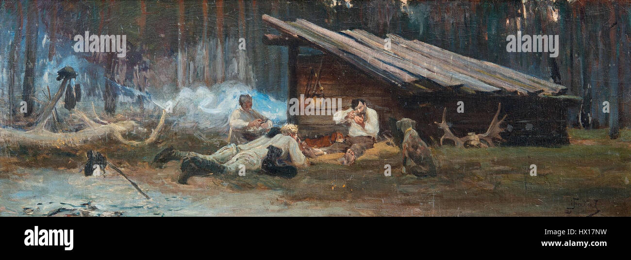 Falat By the campfire Stock Photo - Alamy