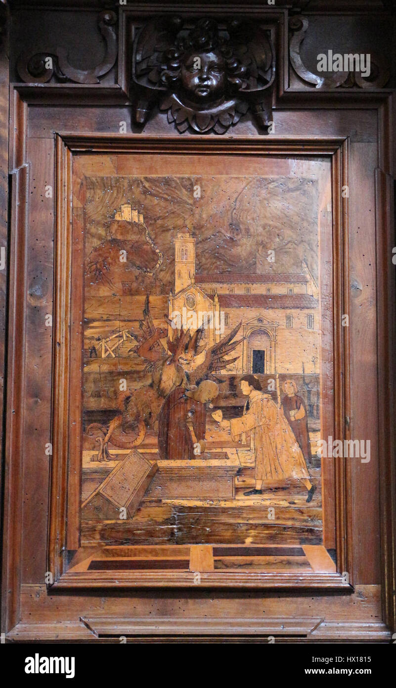 Fra damiano zambelli, tarsie del coro di san bartolomeo a bergamo, 1510 ...