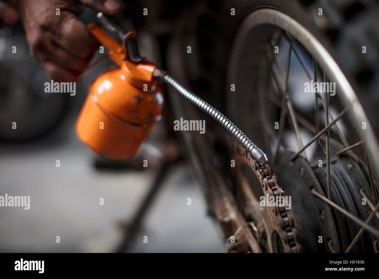 Workshop lubricating oil hi-res stock photography and images - Alamy