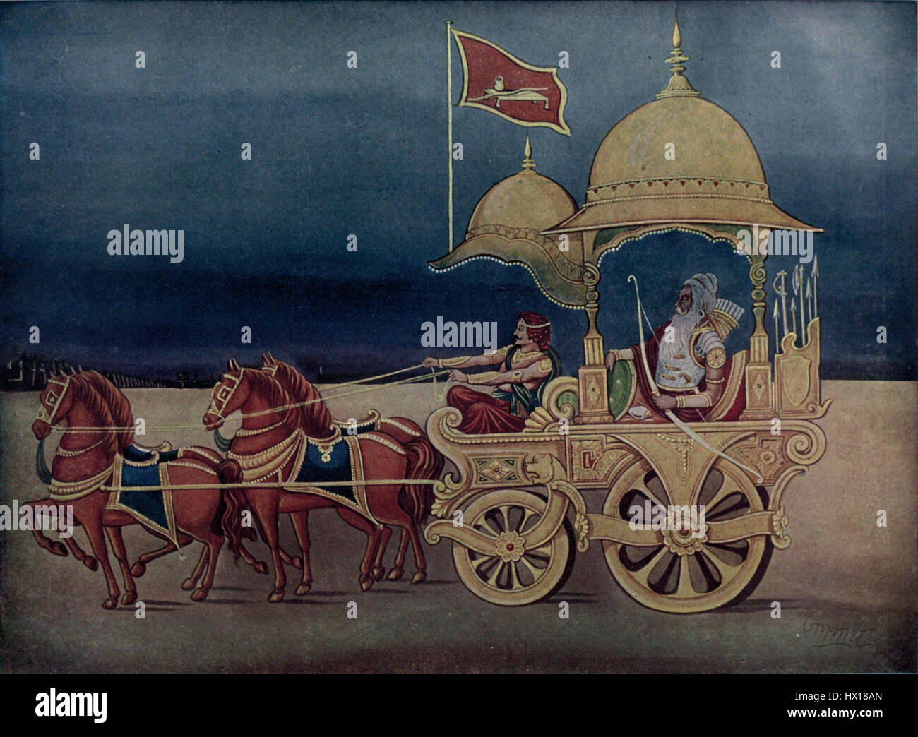 This depiction of Dronacharya, a key figure in the Mahabharata ...