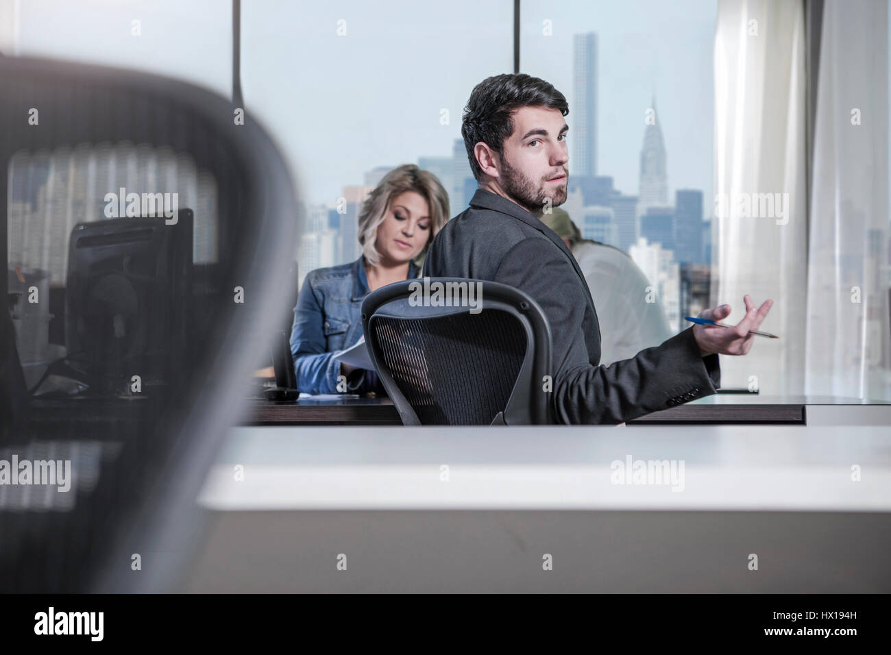 People working in city office Stock Photo - Alamy