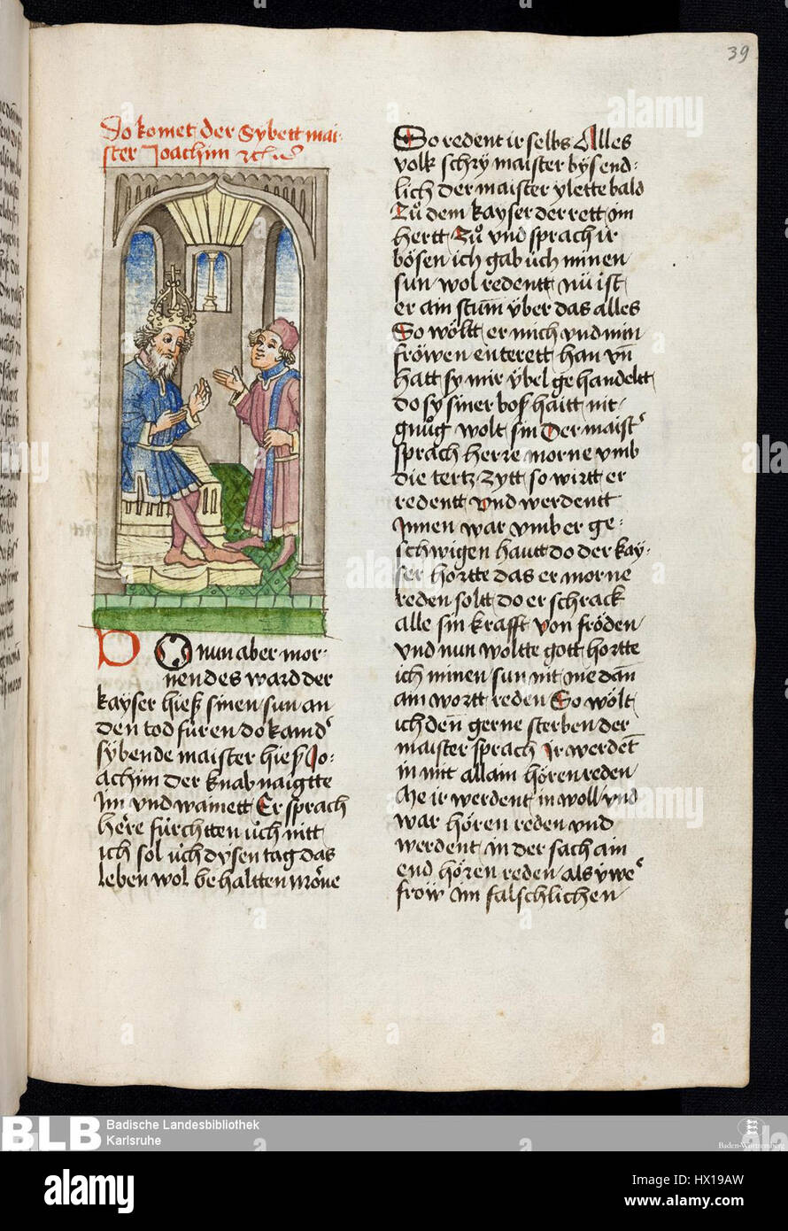 A manuscript page from the 'Gesta Romanorum,' an important medieval ...