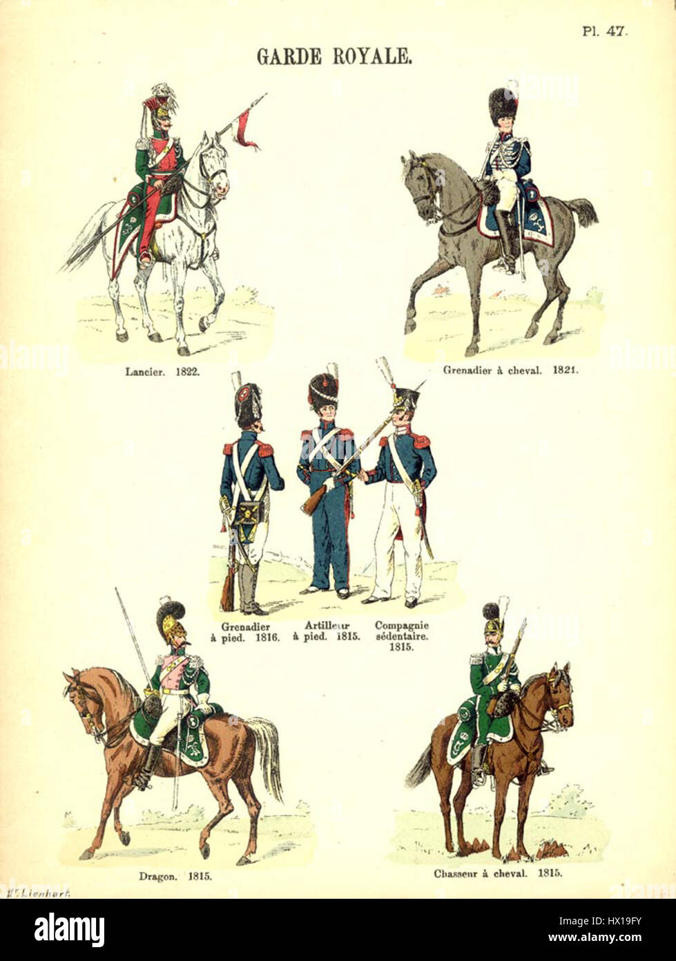 'Garde royale' depicts the royal guard, emphasizing their military ...