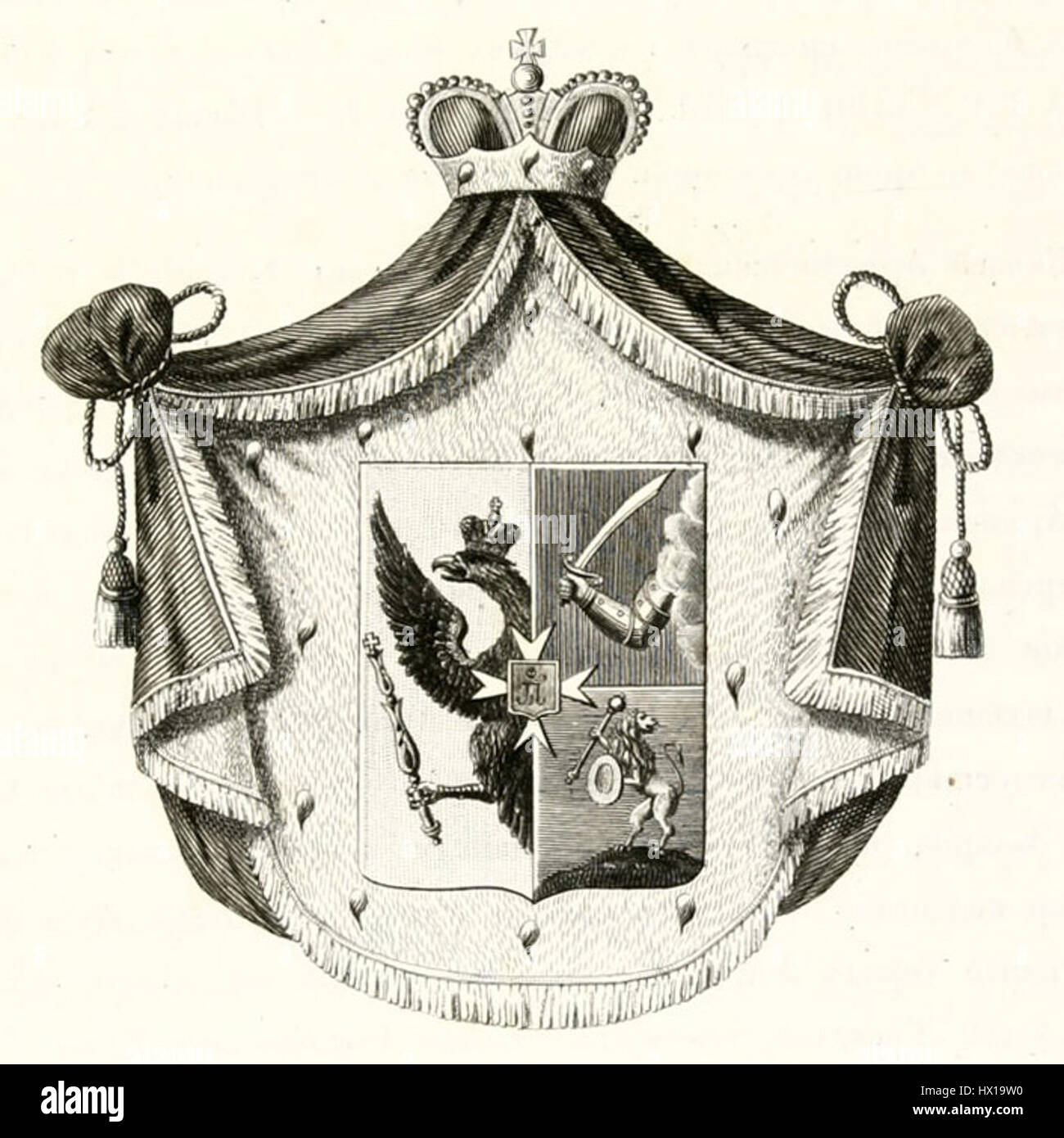 The 'Gerb roda Kniazei Argutinskikh Dolgorukikh' refers to the coat of ...