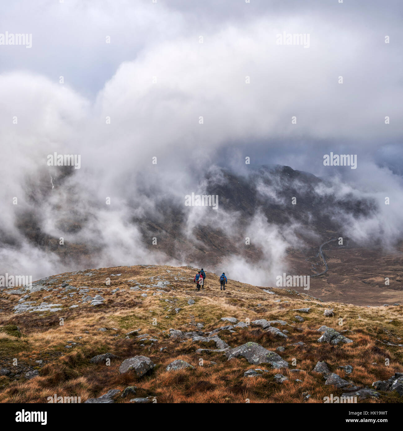 UK, Scotland, Glencoe, trekking at Sron na Lairig Stock Photo - Alamy