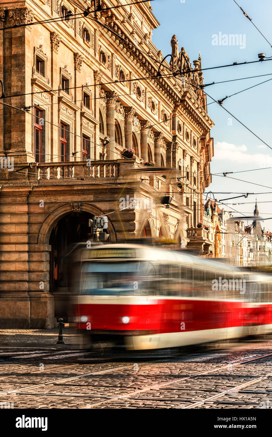 Czechia, Prague, driving tramway Stock Photo - Alamy