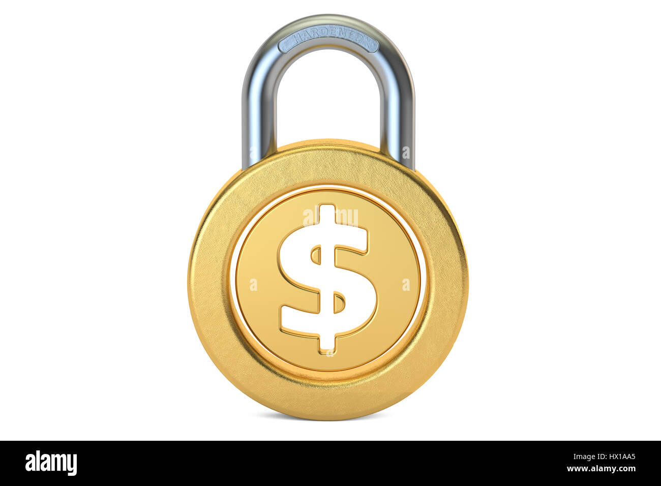 Dollar Padlock, 3D rendering isolated on white background Stock Photo ...