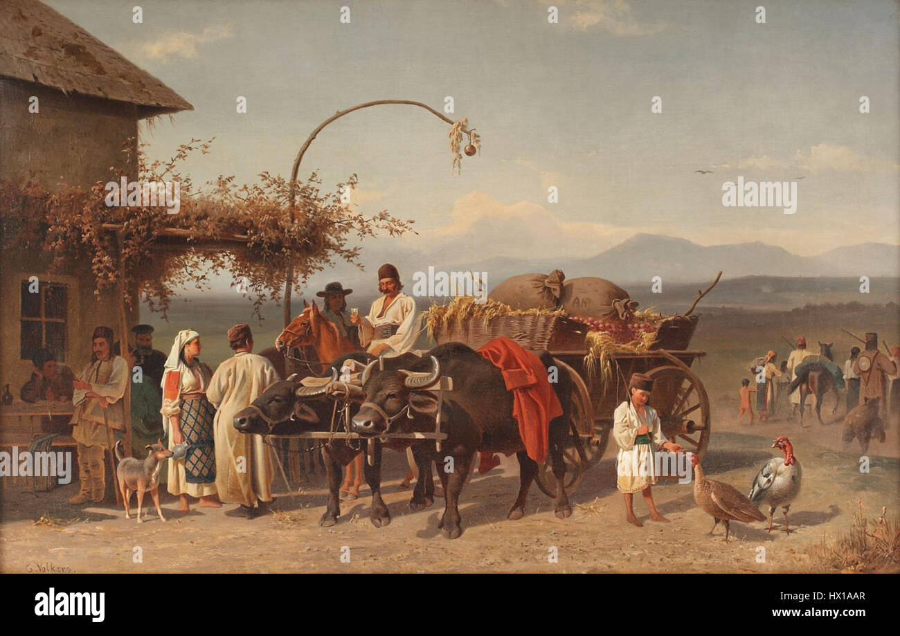 'Popas' by Emil Volkers is a 19th-century painting that portrays a ...