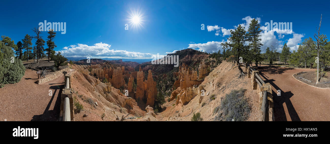 USA, Utah, Bryce Canyon National Park, hoodoos as seen from Fairyland ...