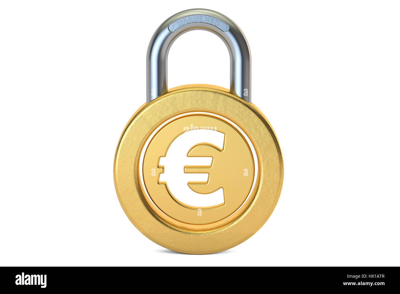 Euro Padlock, 3D rendering isolated on white background Stock Photo - Alamy