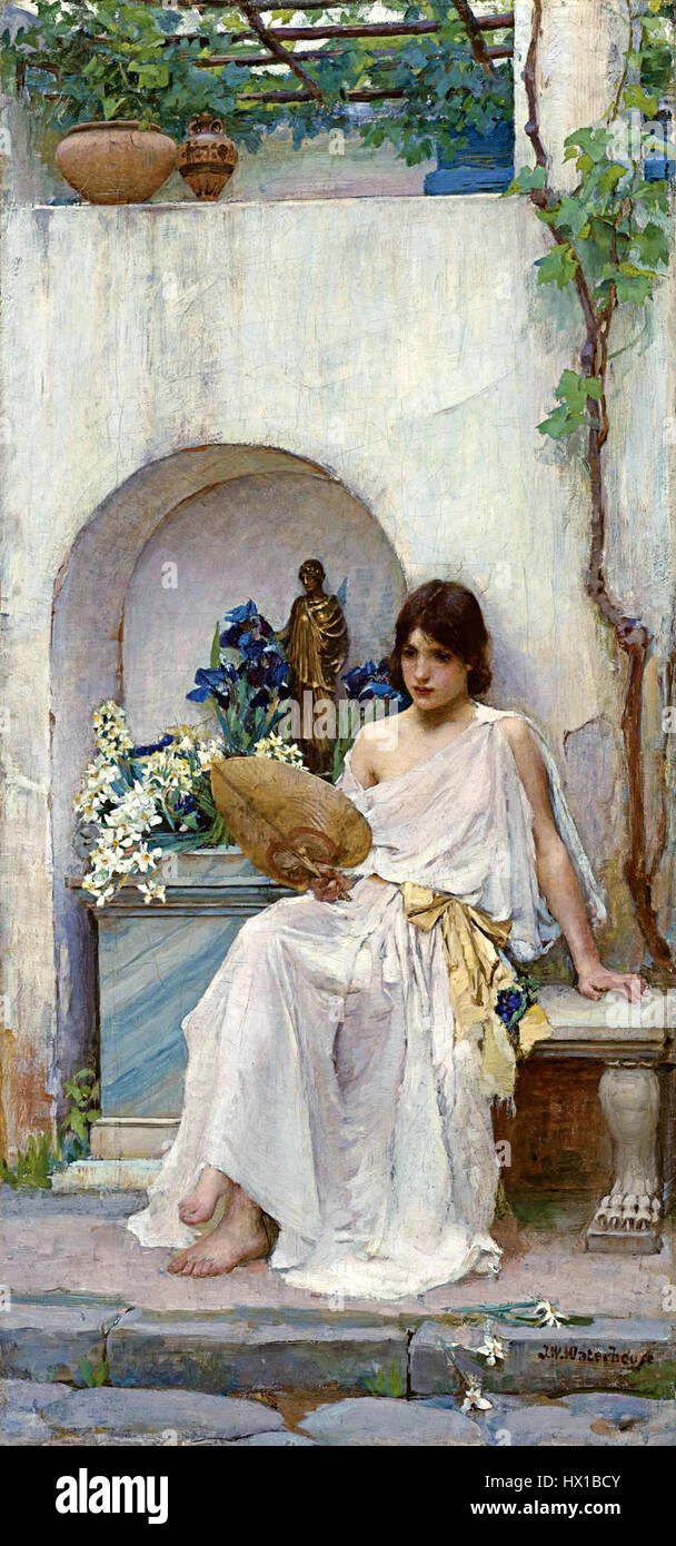 'Flora' by John William Waterhouse is a classical painting depicting ...