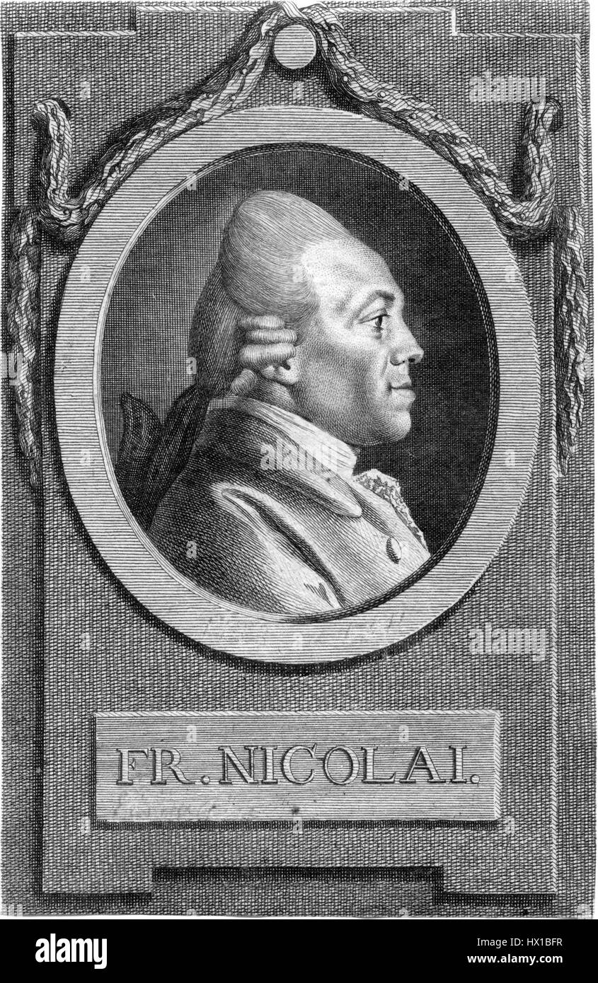 A profile portrait of Friedrich Nicolai, a prominent German figure ...
