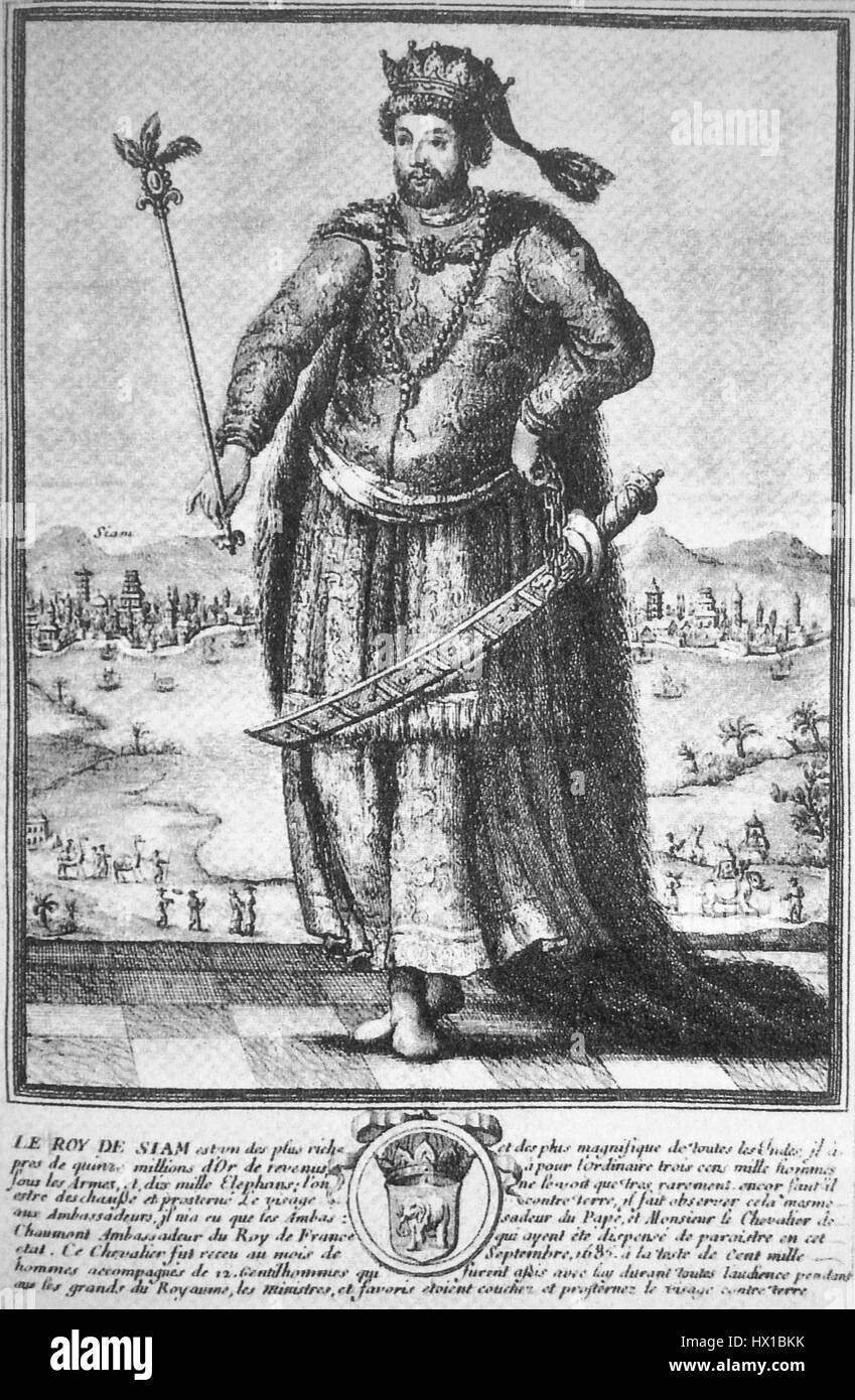 This artwork depicts King Narai, the 17th-century monarch of the ...