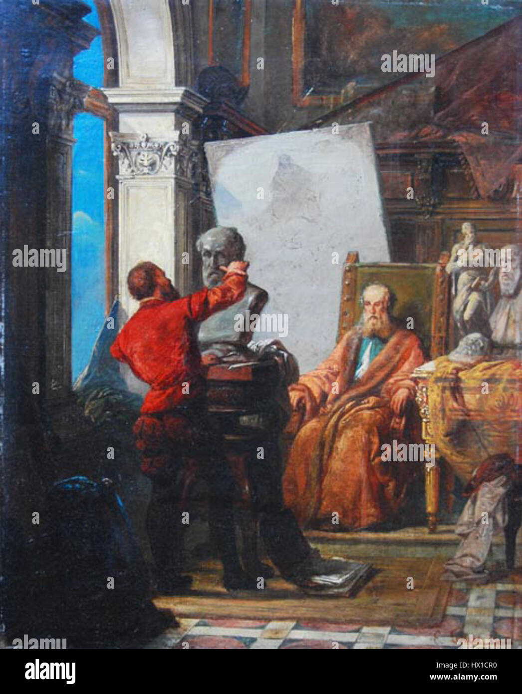 This artwork by Eugenio Moretti, titled 'Lares w pracowni rzezbiarza ...